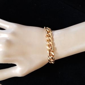 Jewelry | 18k Goldplated Cuban Chain Bracelet Nwt | Poshmark
